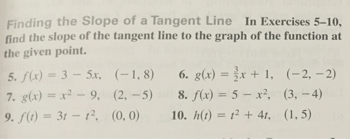 Solved Finding the Slope of a Tangent Line In Exercises | Chegg.com