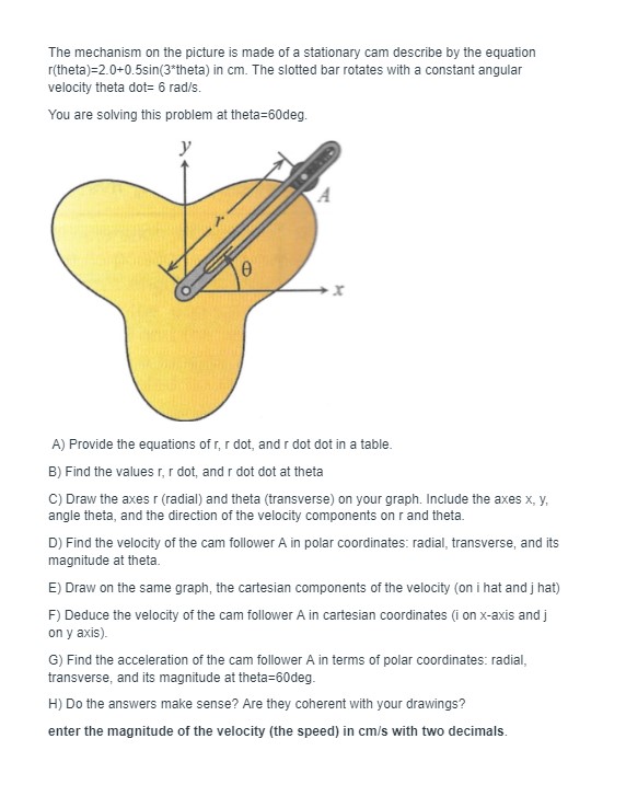 Solved The mechanism on the picture is made of a stationary | Chegg.com