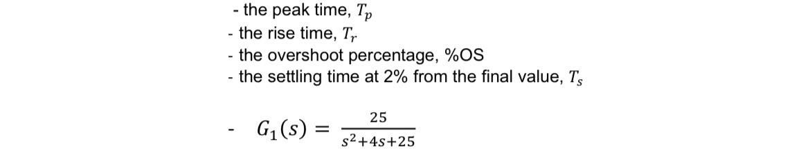 Solved - the peak time, Tp - the rise time, T, - the | Chegg.com
