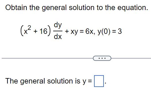 Solved Obtain the general solution to the | Chegg.com