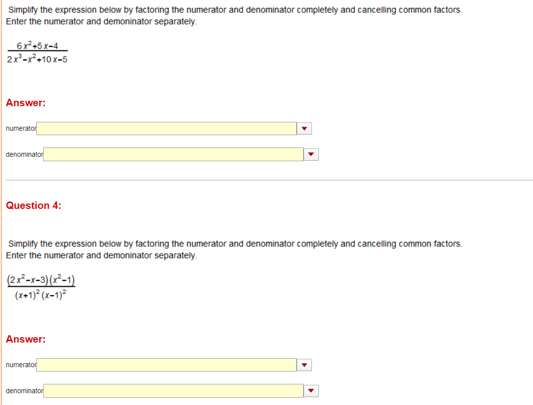 Solved Simplify the expression below by factoring the | Chegg.com