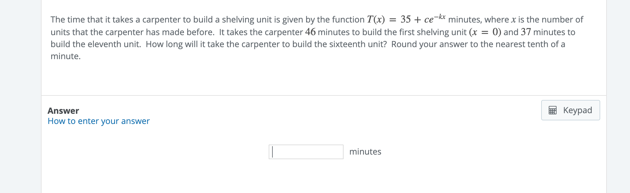 Solved The time that it takes a carpenter to build a | Chegg.com