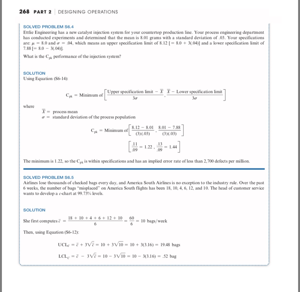 268 PART 2 DESIGNING OPERATIONS SOLVED PROBLEM S6.4 | Chegg.com