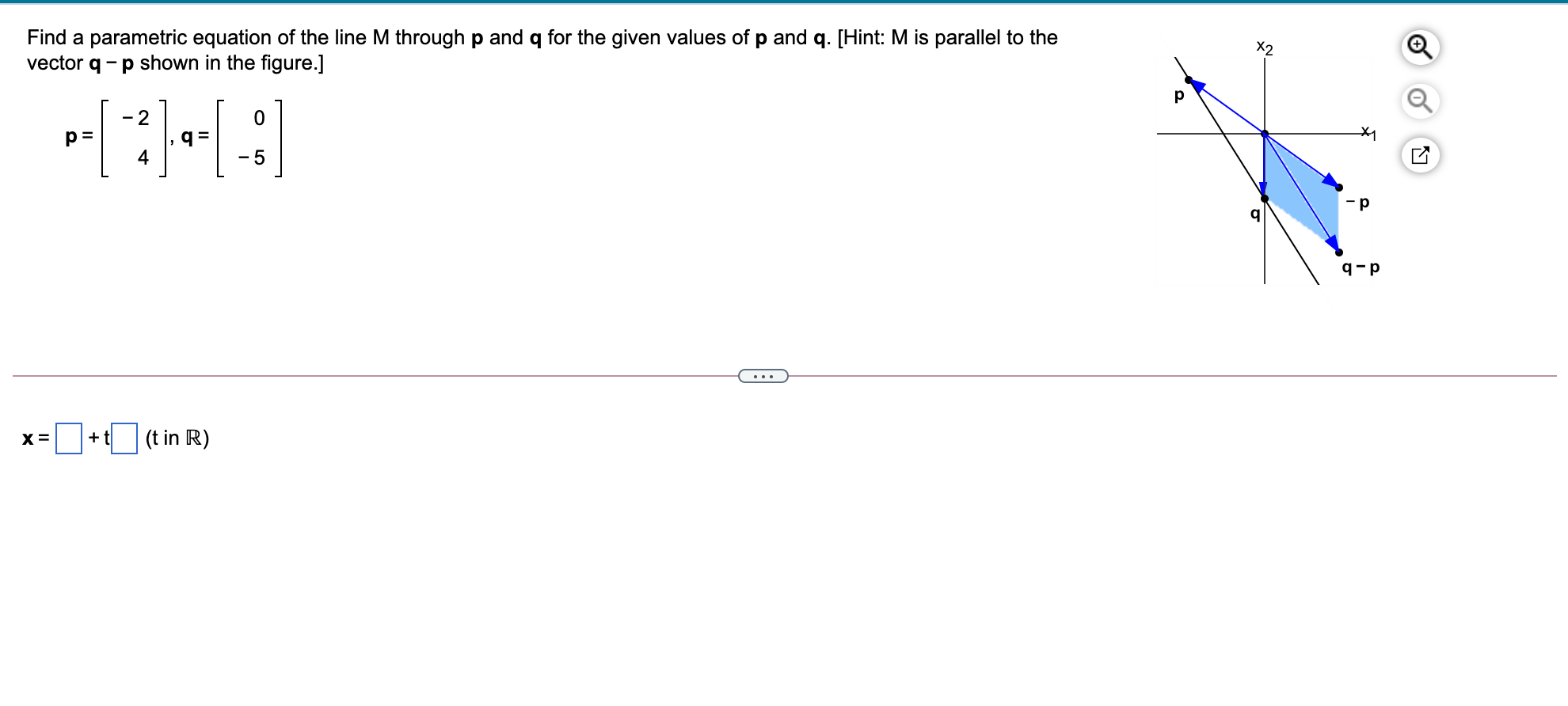 Solved Find a parametric equation of the line M through p | Chegg.com