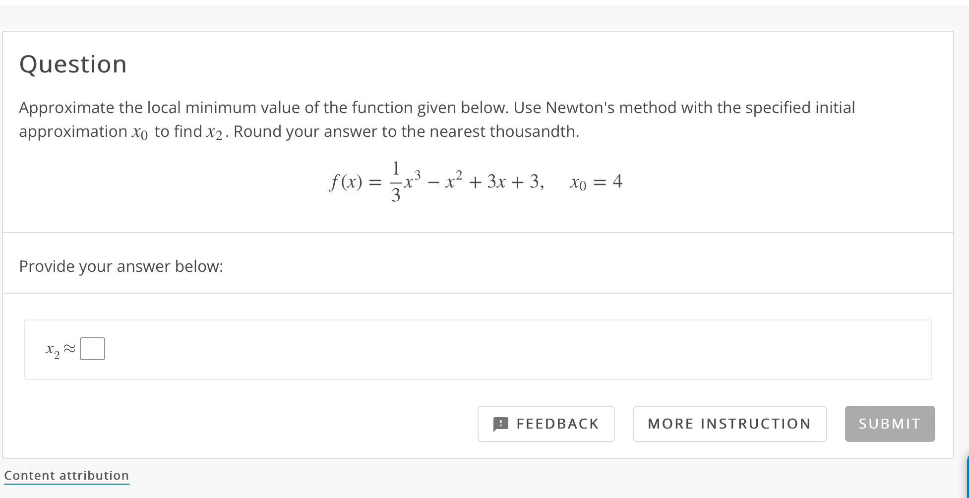 Solved Approximate The Local Minimum Value Of The Function