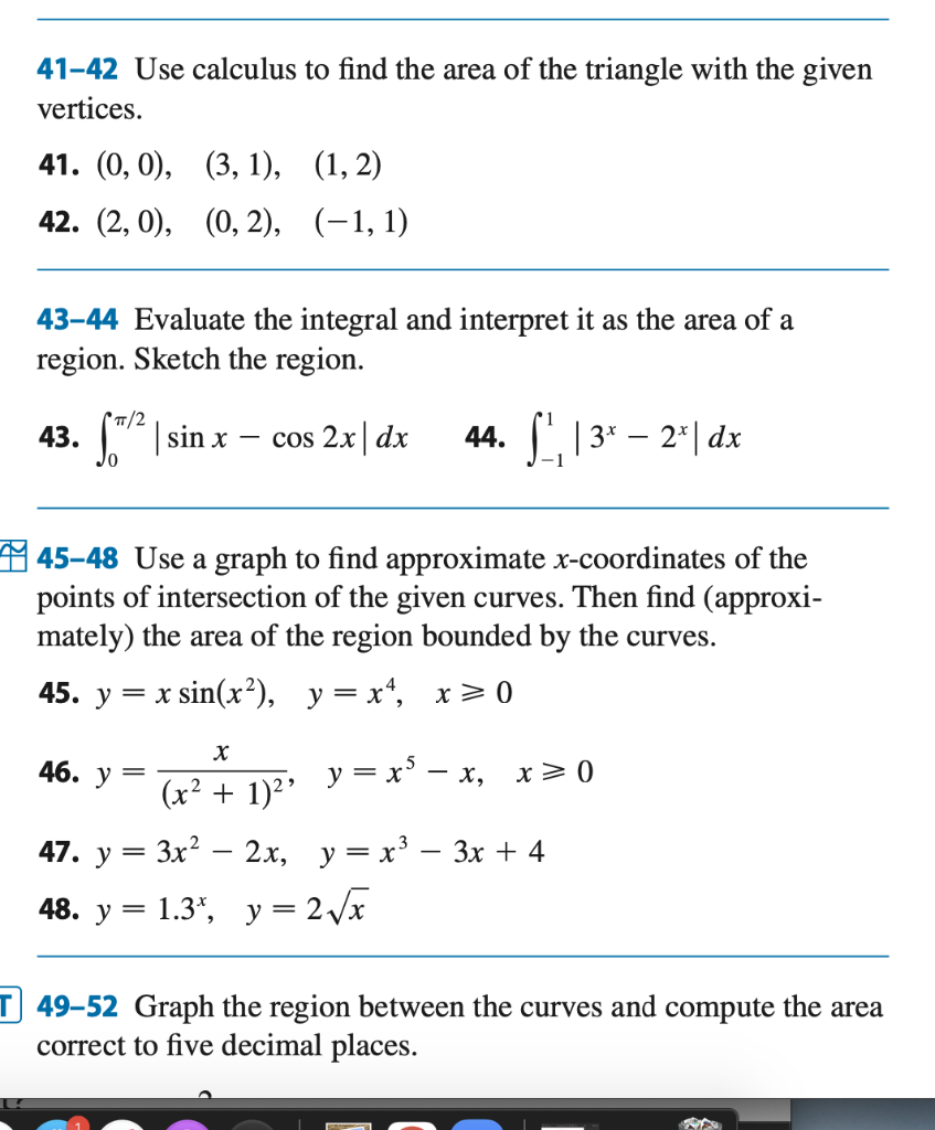 Solved 41-42 Use calculus to find the area of the triangle | Chegg.com