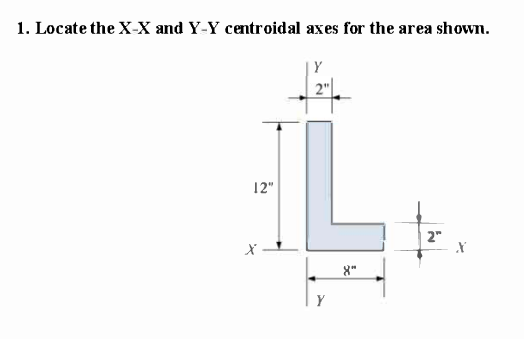 Solved Locate the x-x ﻿and Y-Y ﻿centroidal axes for the area | Chegg.com