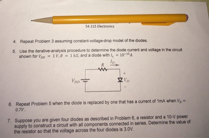 Solved Repeat Problem 3 assuming constant-voltage-drop model | Chegg.com