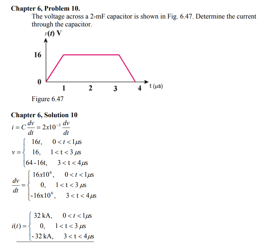 Solved Chapter 6, Problem 10. The voltage across a 2-mF | Chegg.com