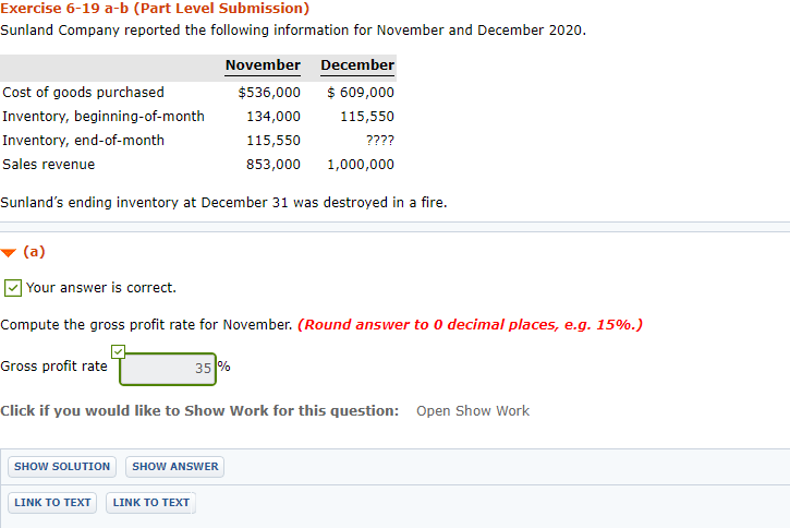 Solved Exercise 6-19 a-b (Part Level Submission) Sunland | Chegg.com