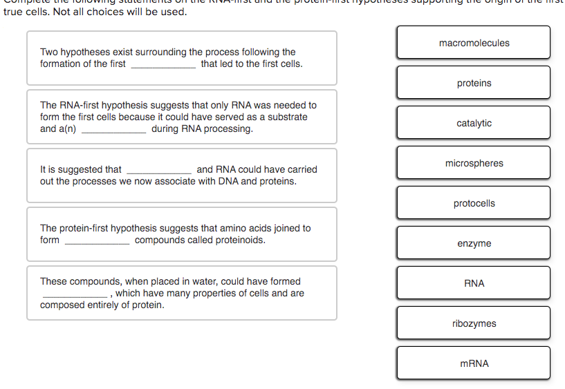 Solved true cells. Not all choices will be used. | Chegg.com