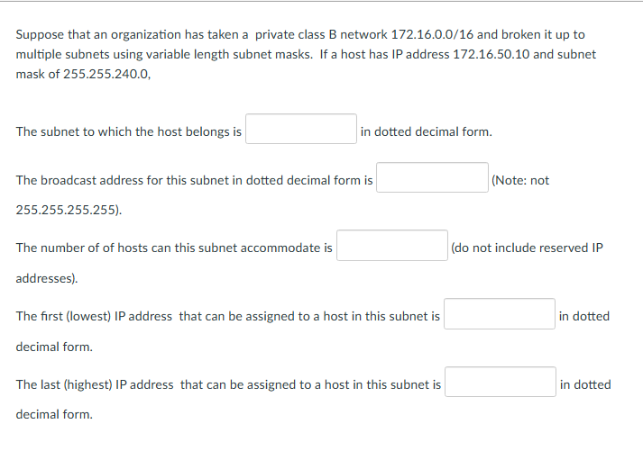 Solved Suppose that an organization has taken a private | Chegg.com