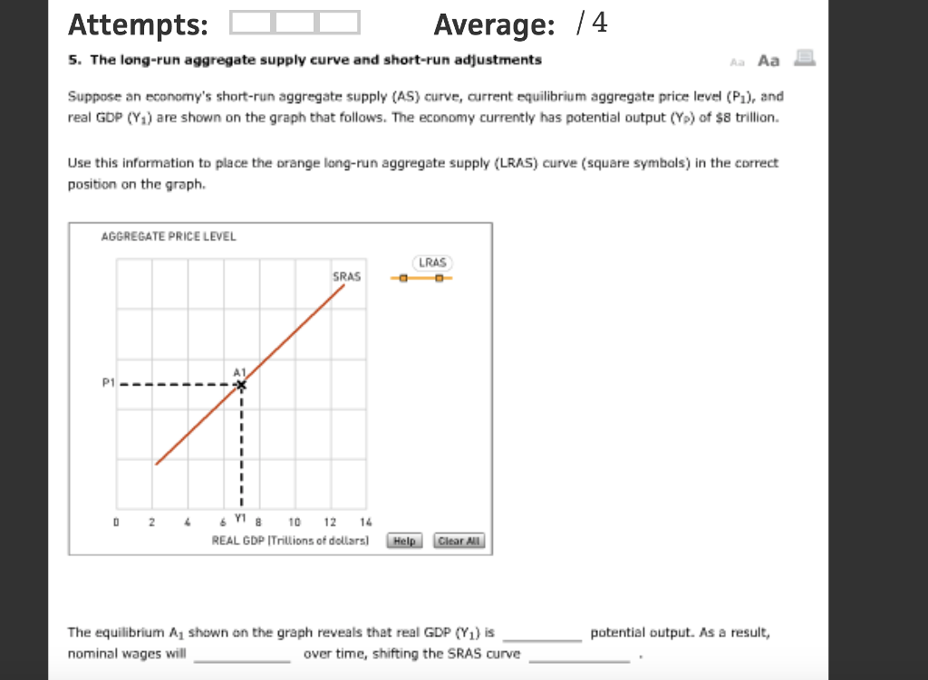 Solved Attempts: Average: /4 S. The long-run aggregate | Chegg.com
