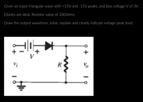 Solved Given an input triangular wave with +15 V and −15 V | Chegg.com