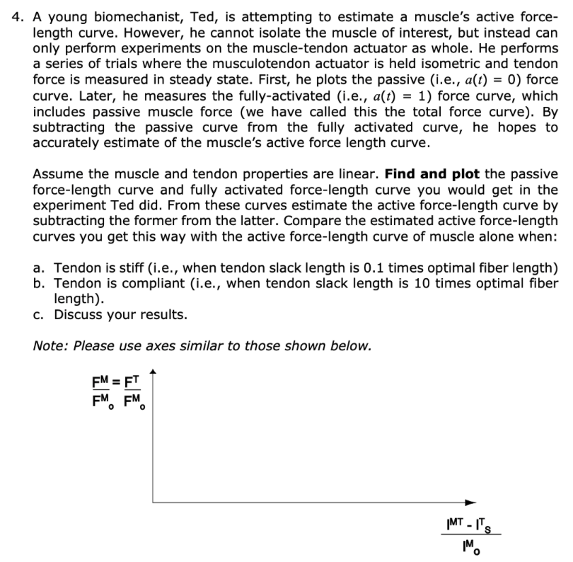 Solved A young biomechanist, Ted, is attempting to estimate | Chegg.com