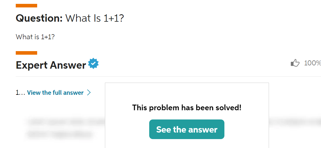 Solved Question: What Is 1+1? What is 1+1? Expert Answer B | Chegg.com