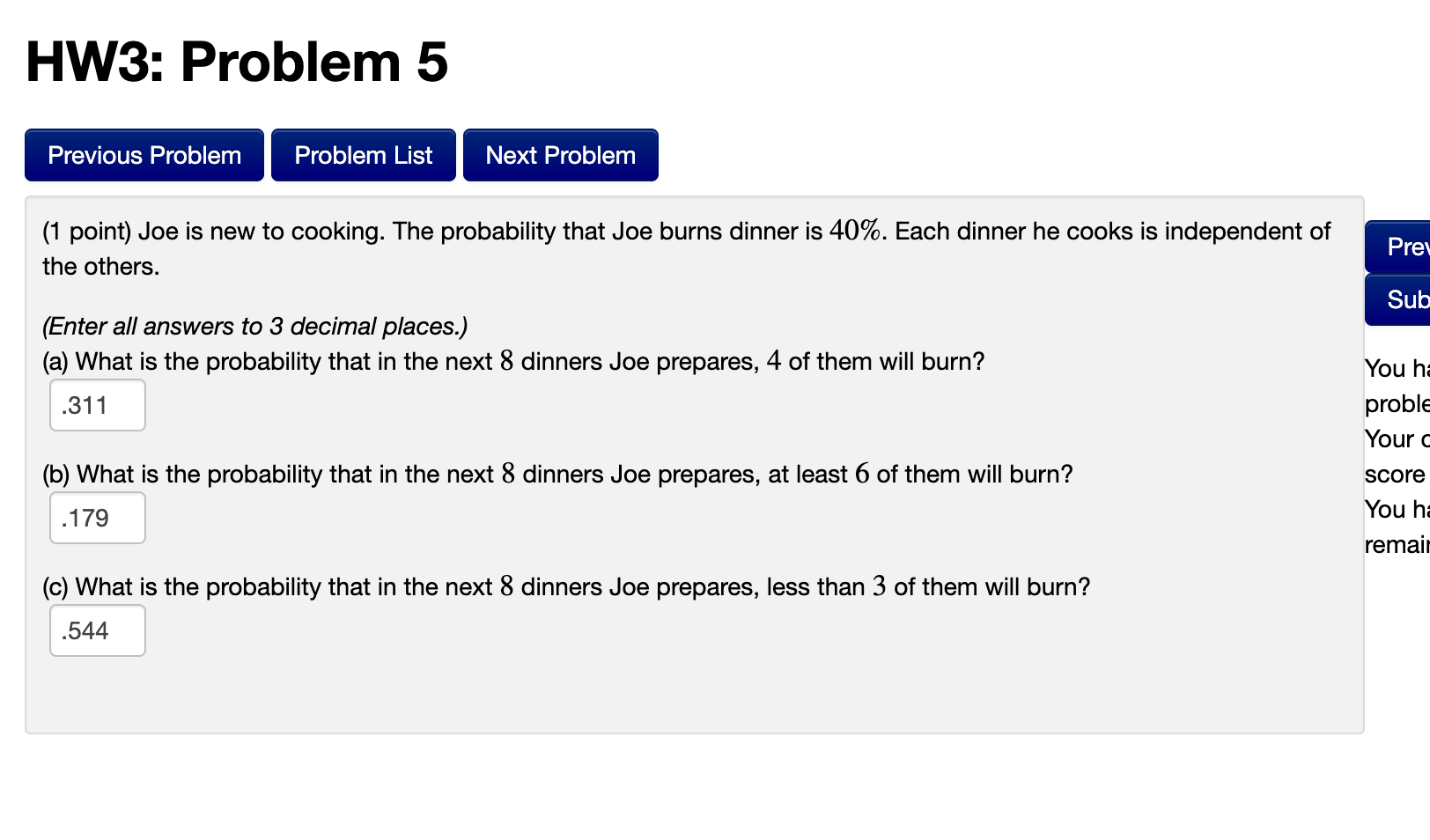 Solved HW3: Problem 5 Previous Problem Problem List Next | Chegg.com