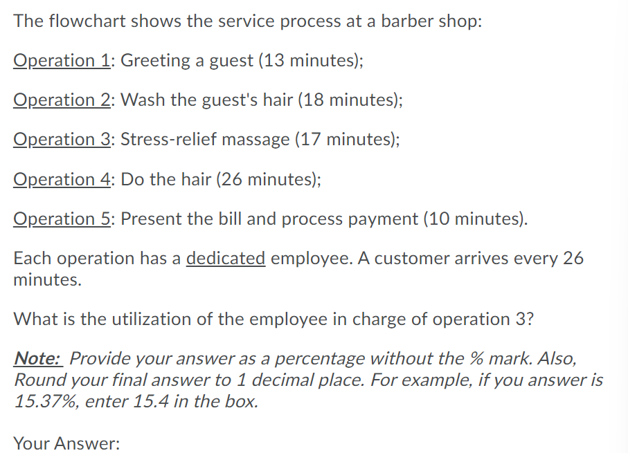 Solved The flowchart shows the service process at a barber | Chegg.com