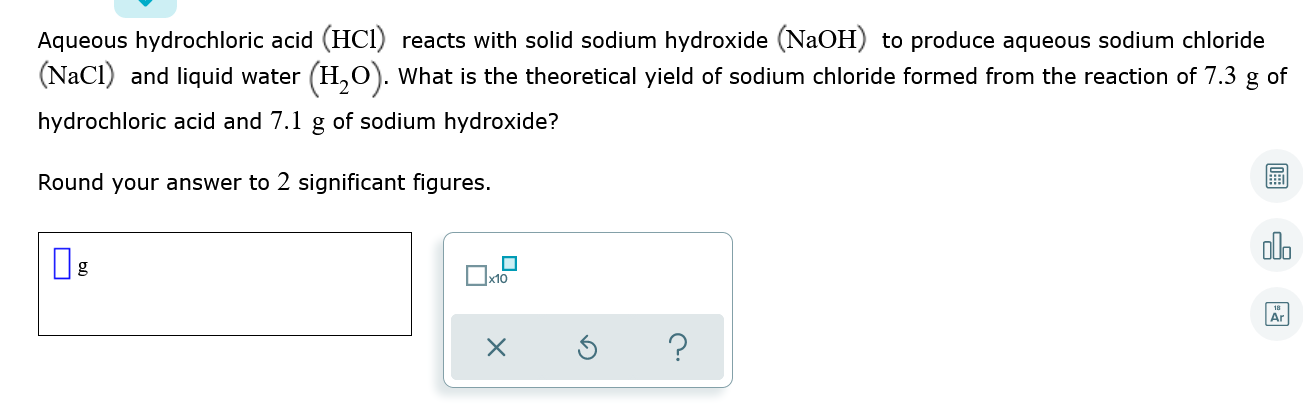 Solved Aqueous hydrochloric acid (HCI) reacts with solid | Chegg.com