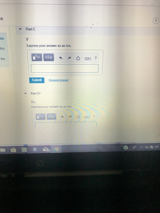Solved PartC ole Express your answer as an ion. this the わ | Chegg.com