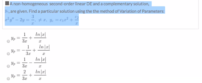 Solved 1A non-homogeneous second-order linear DE and a | Chegg.com