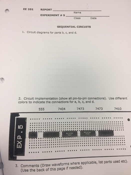 Solved EXPERIMENT # 5 SEQUENTIAL CIRCUIT OBJECTIIVE: The | Chegg.com