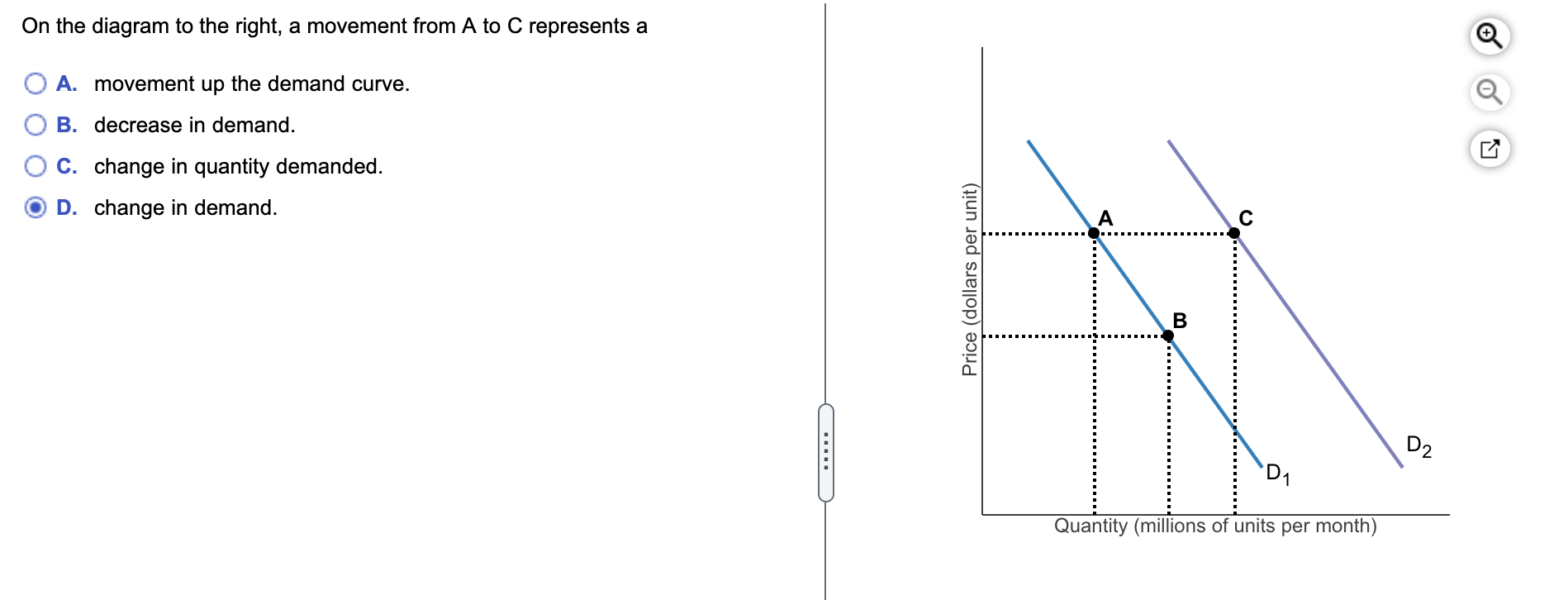 Solved On the diagram to the right, a movement from A to C | Chegg.com