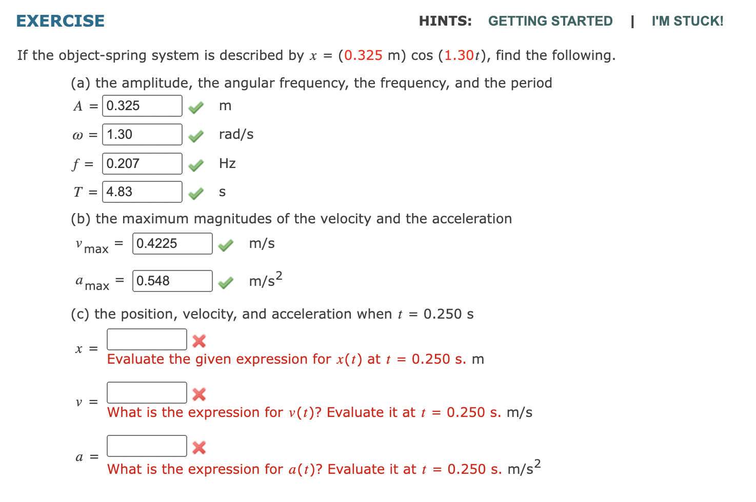 Solved If the object-spring system is described by | Chegg.com