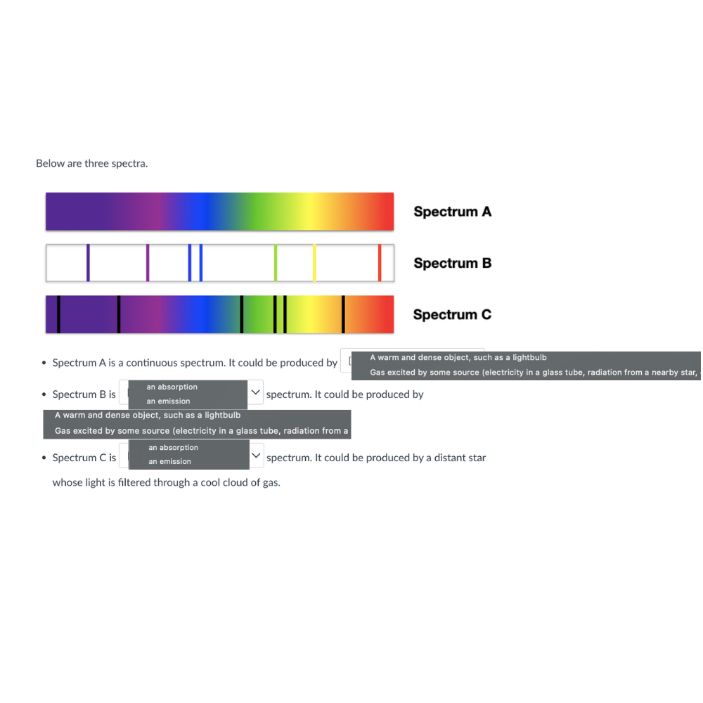Solved Below are three spectra. Spectrum A Spectrum B | Chegg.com