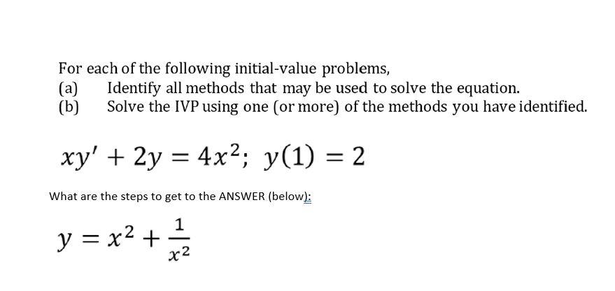 Solved For each of the following initial-value problems, (a) | Chegg.com