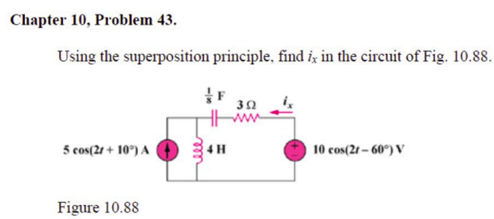 Solved Using the superposition principle, find ix in the | Chegg.com