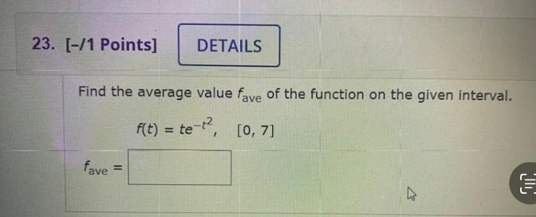 Solved Find the average value fave of the function on the | Chegg.com