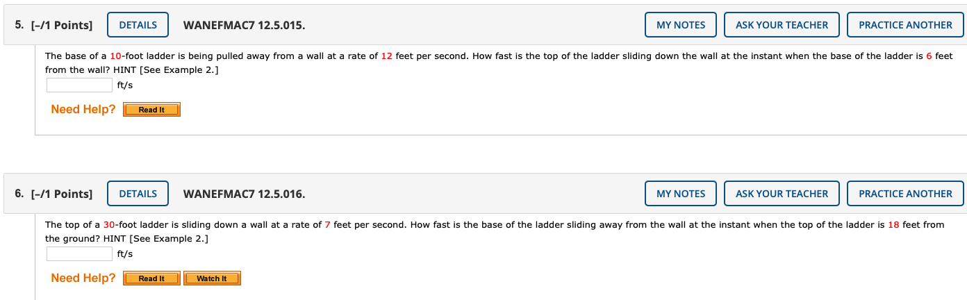 Solved The base of a 10-foot ladder is being pulled away | Chegg.com