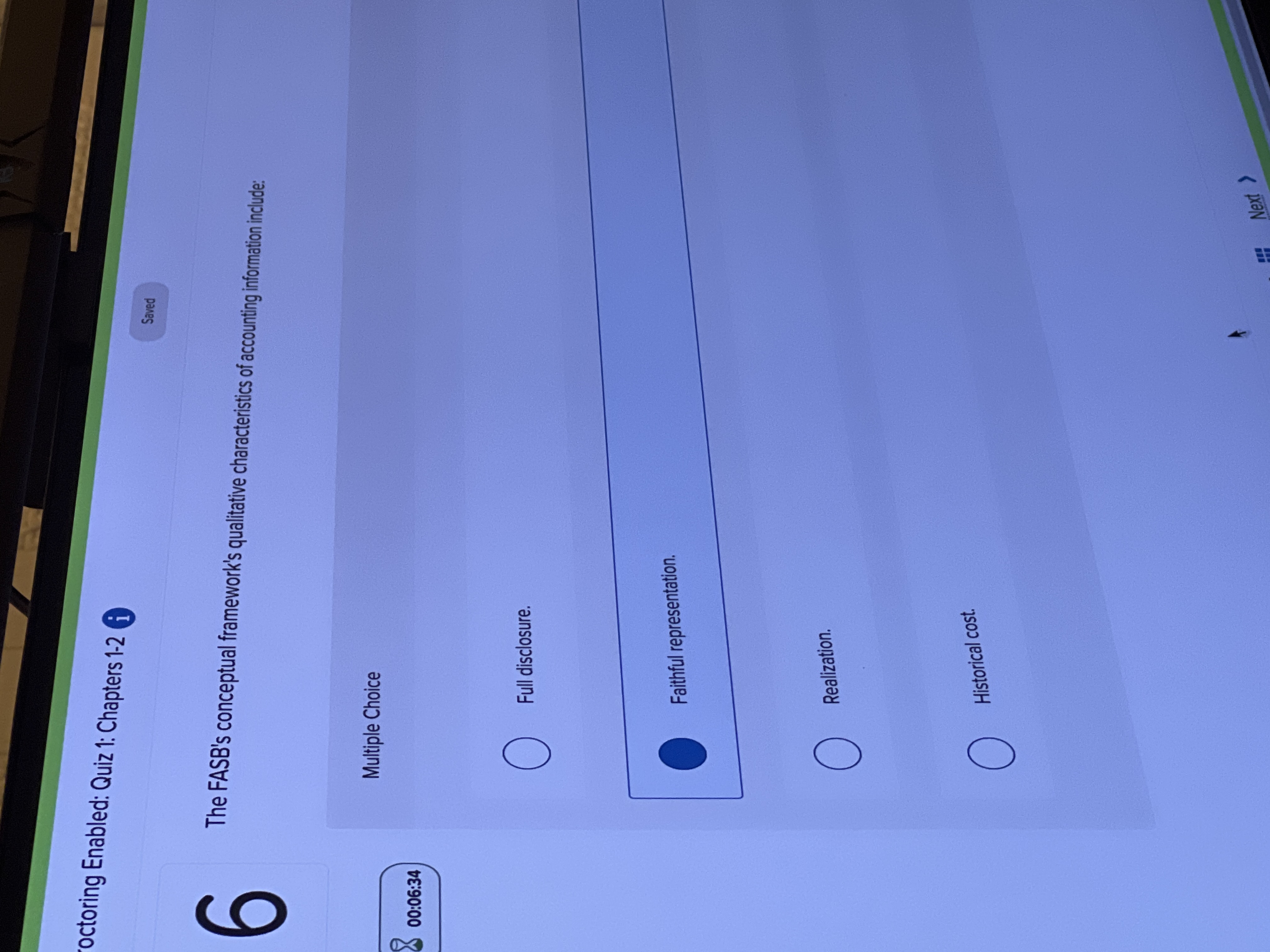 Solved The FASB's conceptual framework's qualitative | Chegg.com