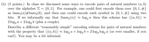 (b) (5 points.) In class we discussed some ways to | Chegg.com