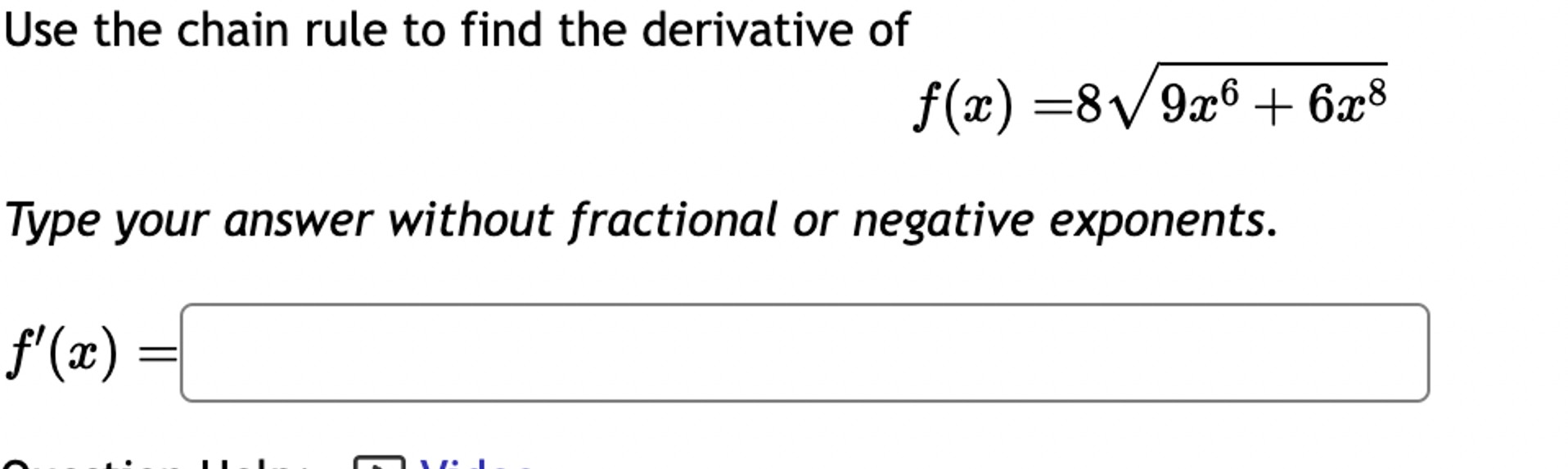 Solved Use the chain rule to find the derivative | Chegg.com