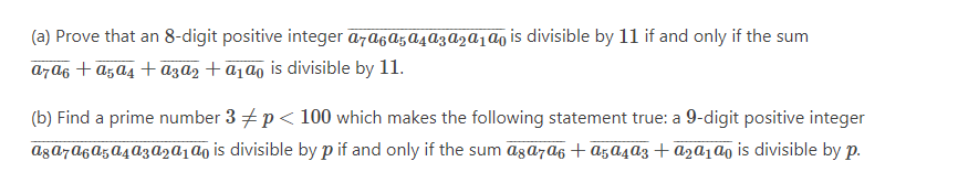 Solved (a) Prove that an 8-digit positive integer | Chegg.com