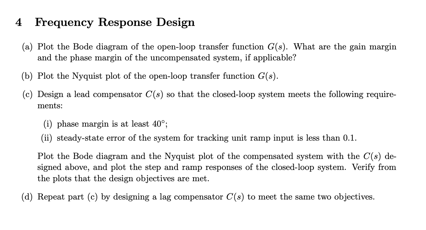 Solved U(s) Y(s) G(s) C(s) In this project, we will design | Chegg.com