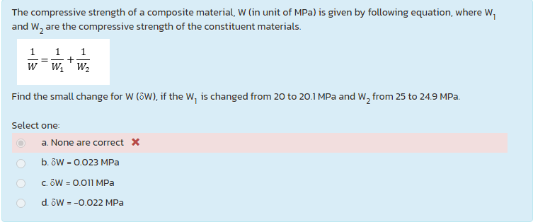 Solved The compressive strength of a composite material, W | Chegg.com