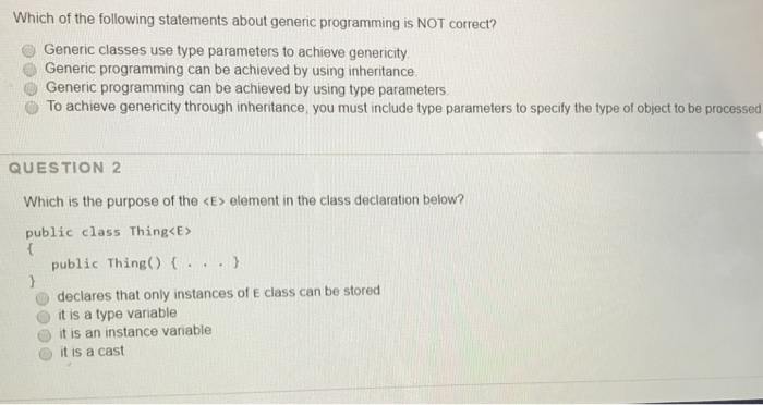 Solved Which of the following statements about generic | Chegg.com