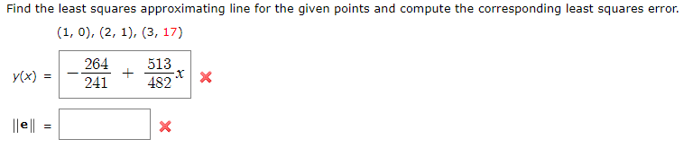 Solved Find the least squares approximating line for the | Chegg.com