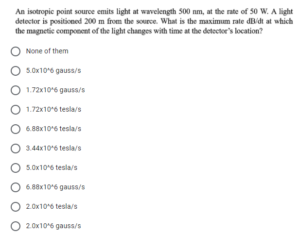 Solved An isotropic point source emits light at wavelength | Chegg.com