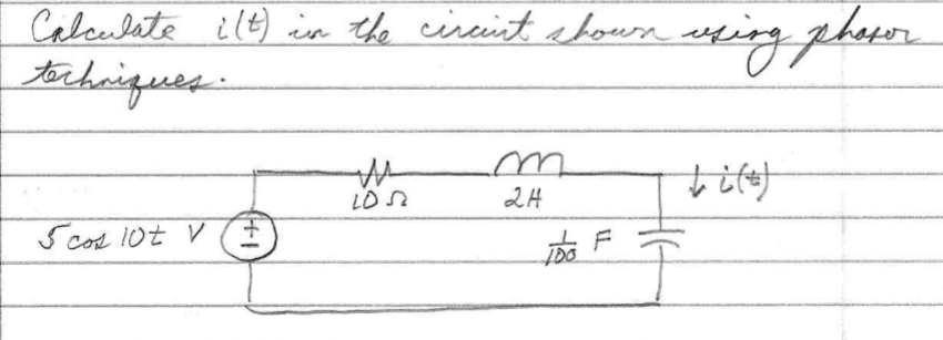 Solved Calculate ilt in the circut shown sing phaser es | Chegg.com