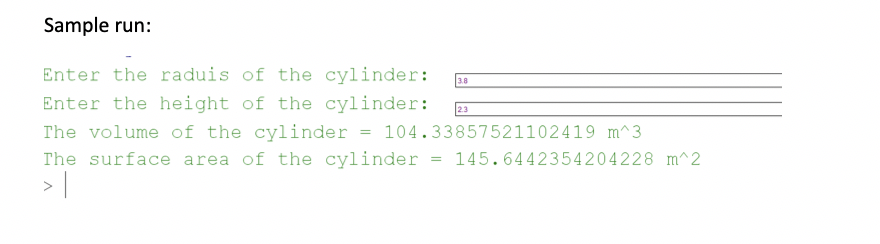 Solved Write a Java program that computes the volume and | Chegg.com