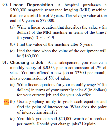 Solved 90. Linear Depreciation A hospital purchases a | Chegg.com
