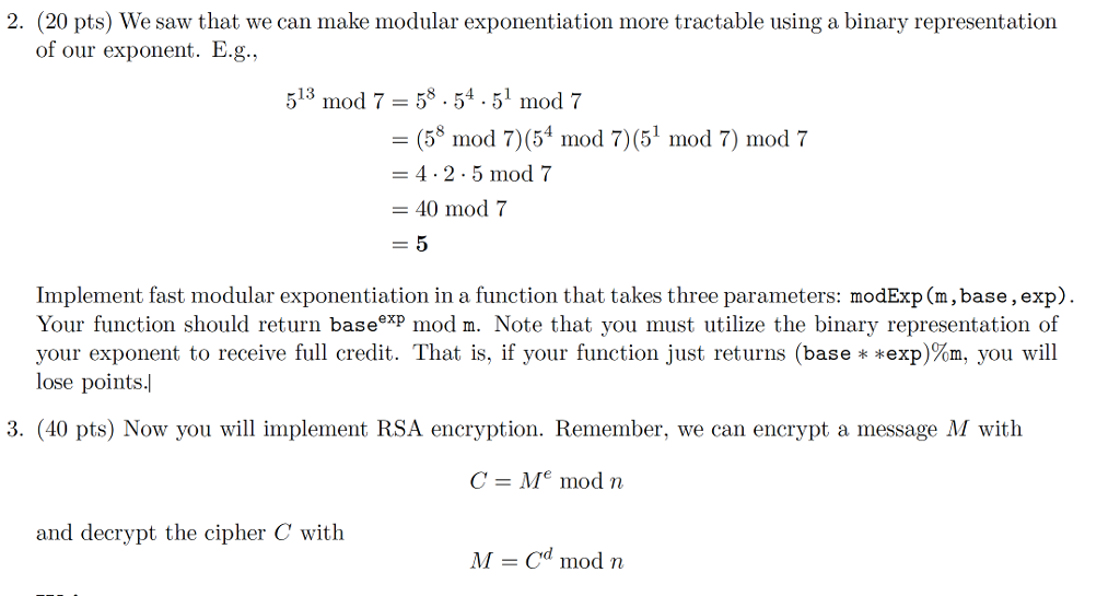 Solved 2. (20 pts) We saw that we can make modular | Chegg.com