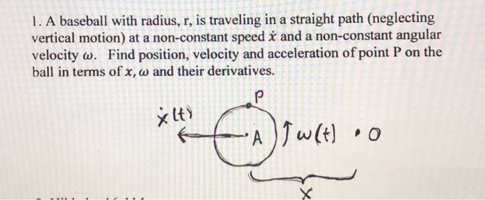Solved 1. A baseball with radius, r, is traveling in a | Chegg.com