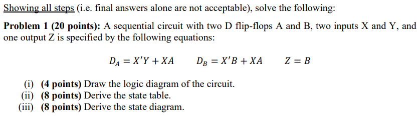 Solved Showing all steps (i.e. final answers alone are not | Chegg.com