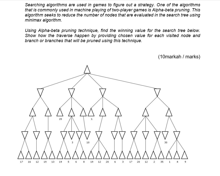 Solved Searching algorithms are used in games to figure out | Chegg.com