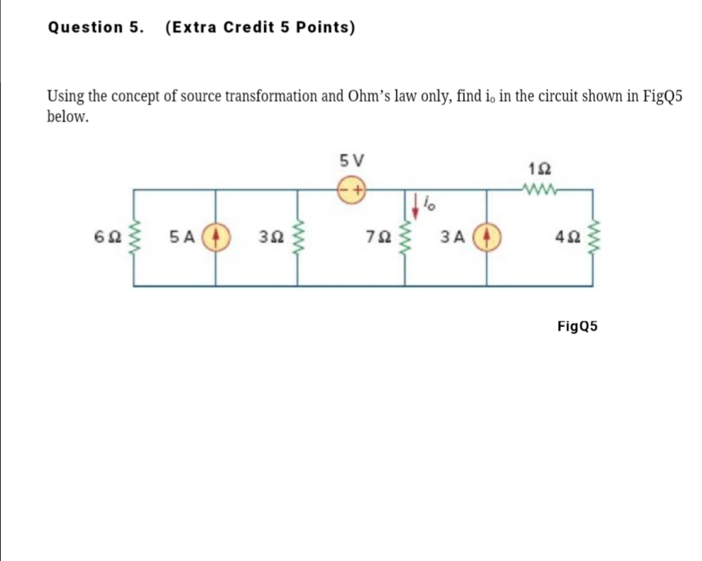 Solved Question 5. (Extra Credit 5 Points) Using the concept | Chegg.com